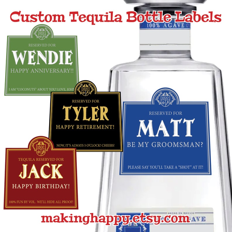 Personalized Vodka Bottle Label, Custom Celebration Gift (digital or ...