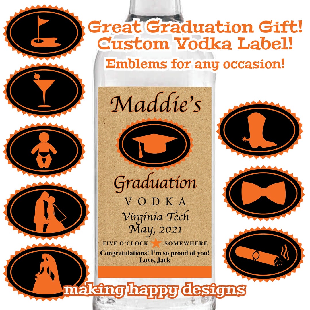 Personalized, Custom Vodka Label for Mother's Day, Birthday, Retirement ...