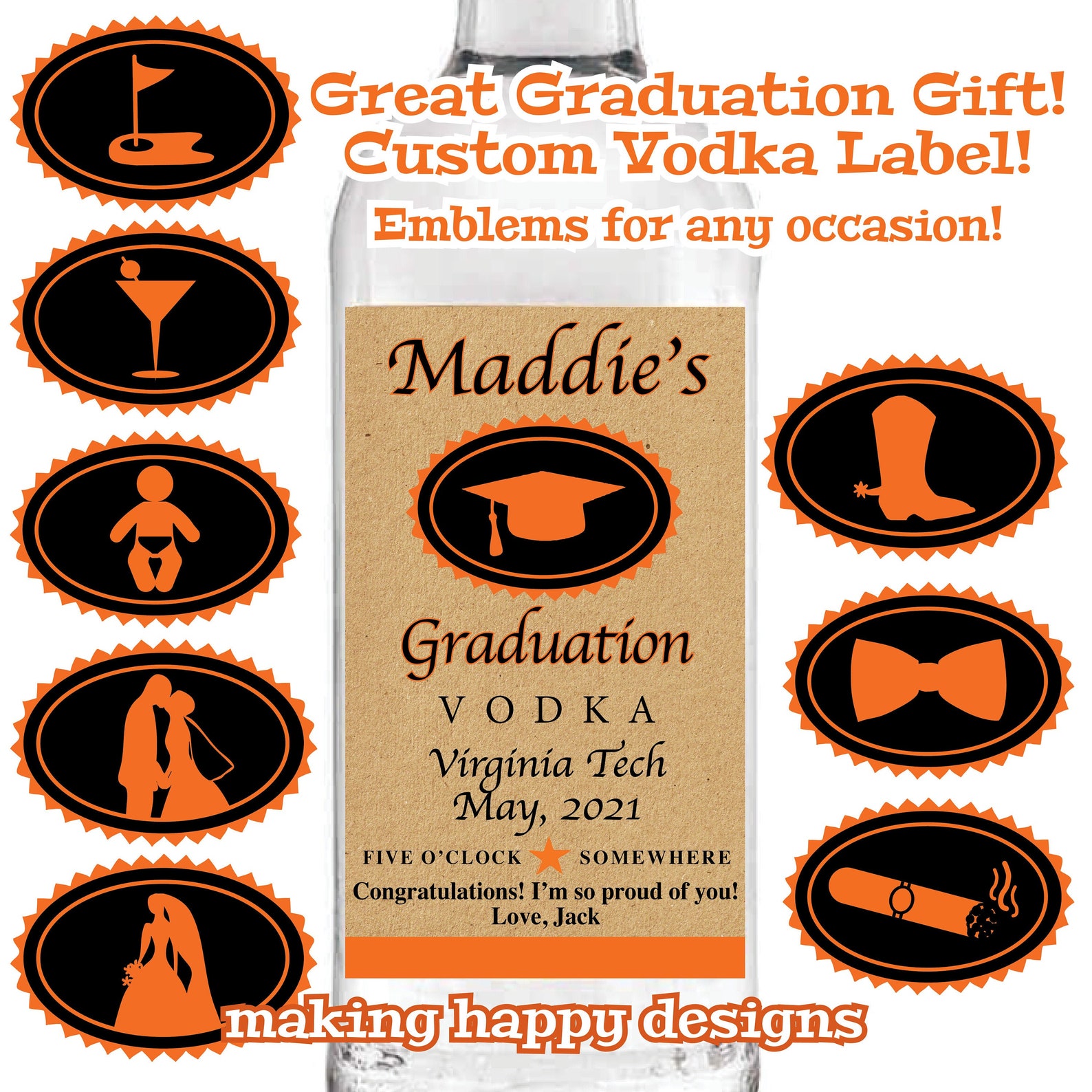 YOU DOWNLOAD PRINT Personalized Custom Vodka Label for - Etsy