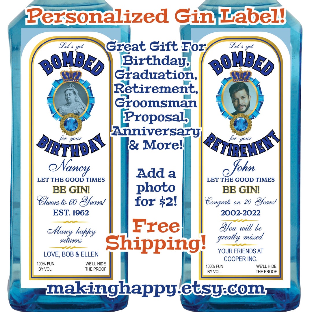 Personalized London Gin Parody Label for Birthday, Graduation ...