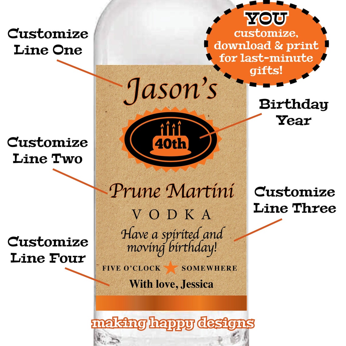 DIY Make Your Mark Custom Whisky Whiskey Label YOU Download & - Etsy