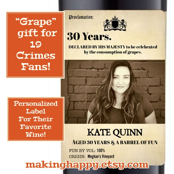 19 Crimes Custom Wine Label - Etsy