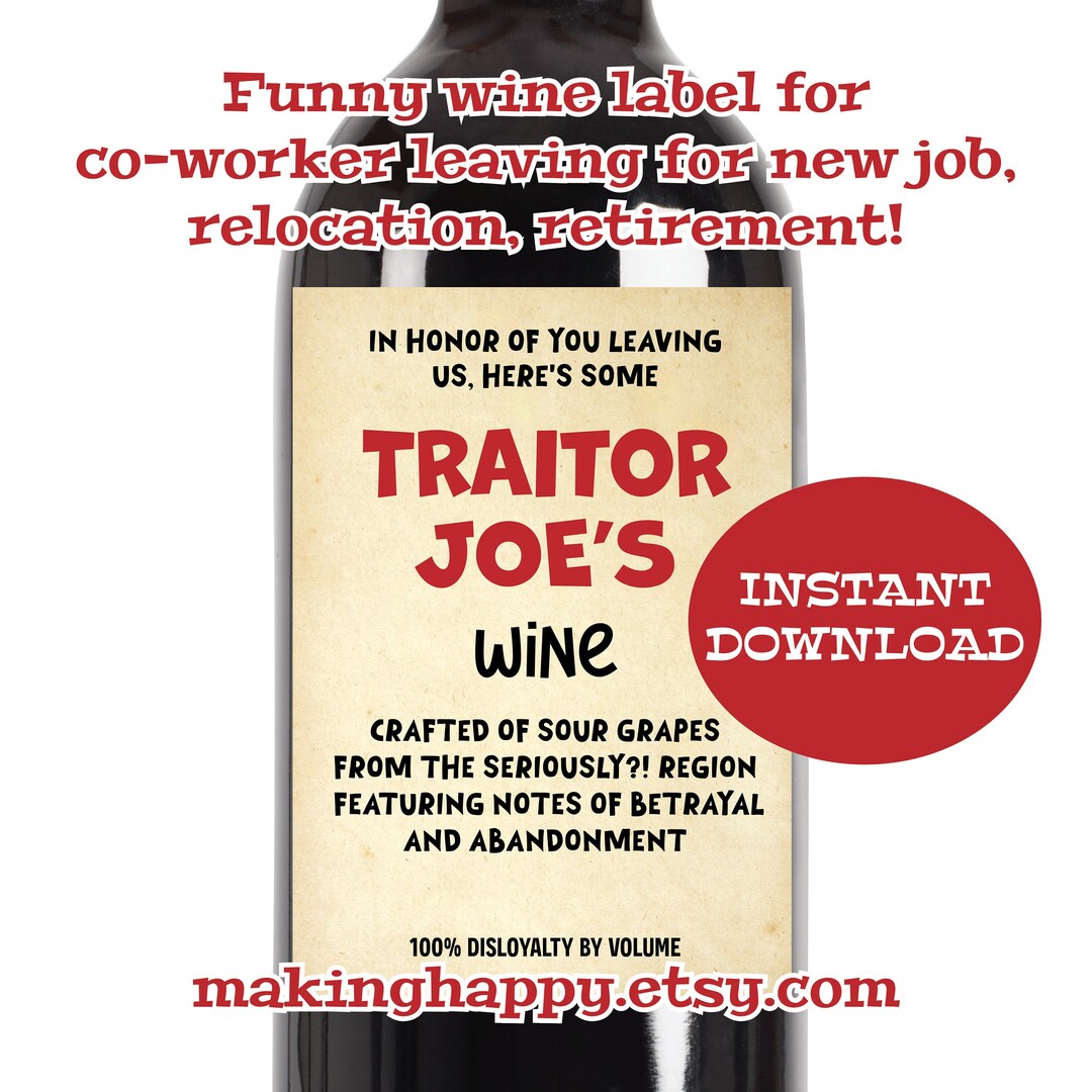Great Gift for "traitor" Co-worker, Boss, Employee Leaving the Office ...