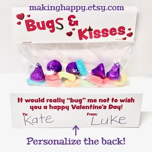 INSTANT DOWNLOAD Cute bugs & Kisses Gummy Worm Chocolate Kiss Treat ...