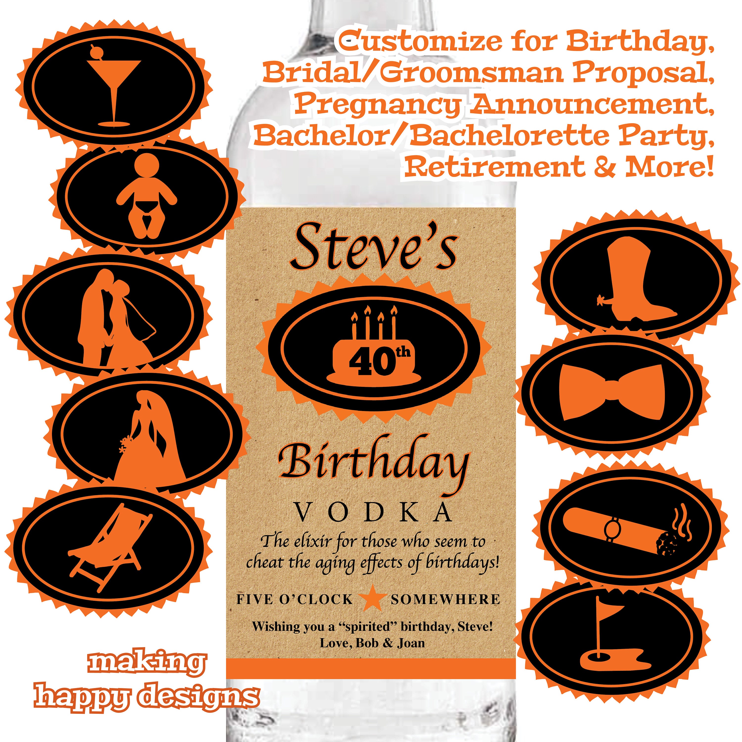 DIY Vodka Parody Bottle Label for Graduation Gift YOU - Etsy