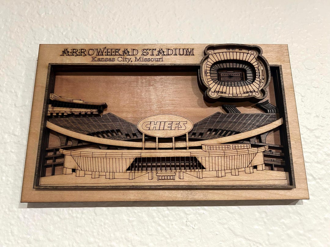 Arrowhead Stadium 3D Wood Art | Kansas City Chiefs Laser Cut Sign - Etsy