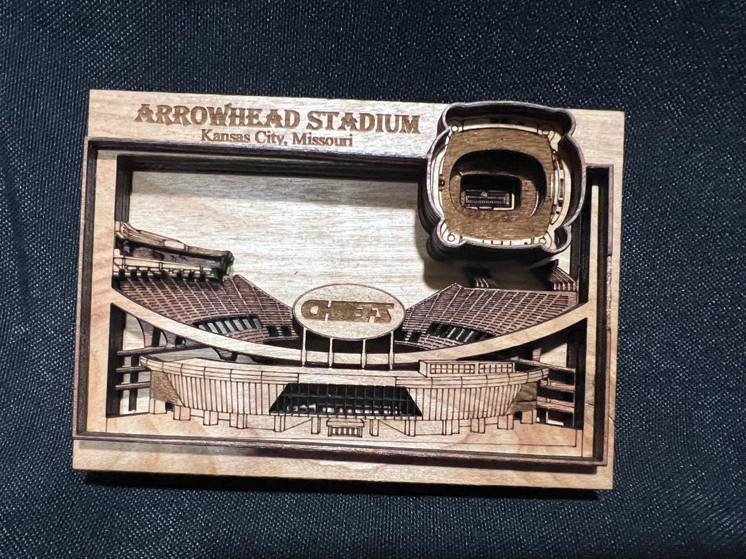 Arrowhead Stadium 3D Wood Magnet – Kansas City Chiefs Gift, Football ...