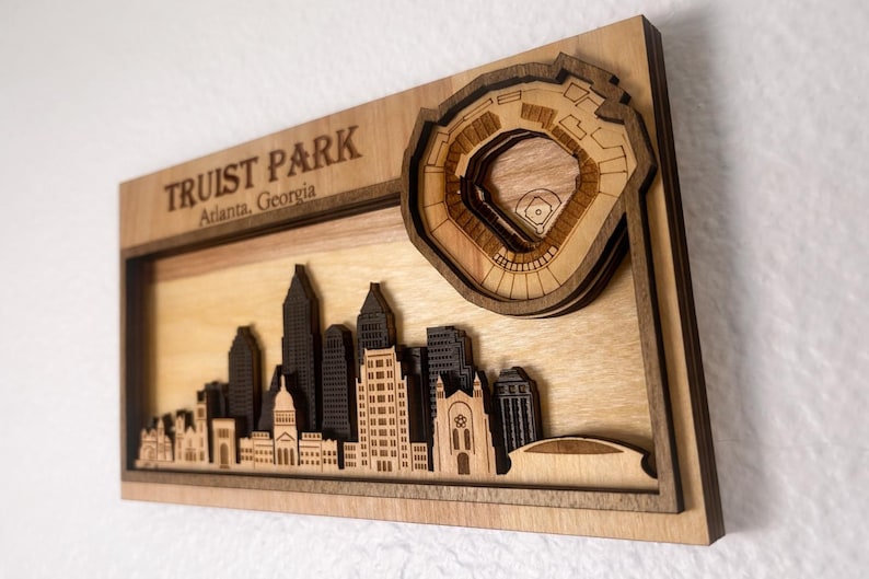 Truist Park 3D Wood Stadium Art | Atlanta Braves Man Cave Decor - Etsy