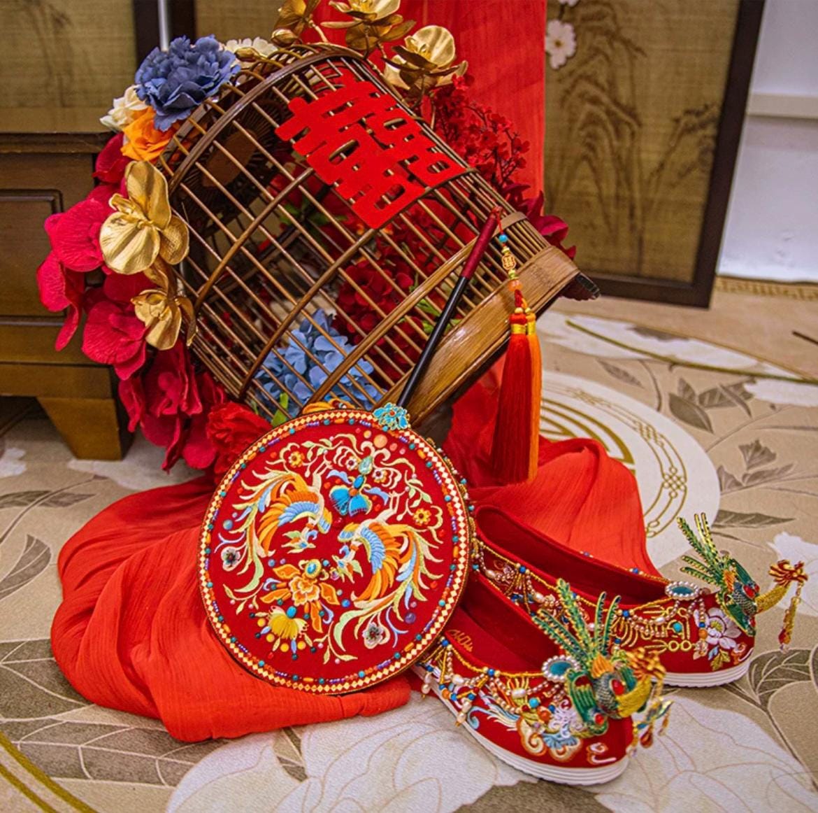 Handmade Chinese Wedding Shoe Box - Wedding Tradition - Shoe Hidding - Etsy
