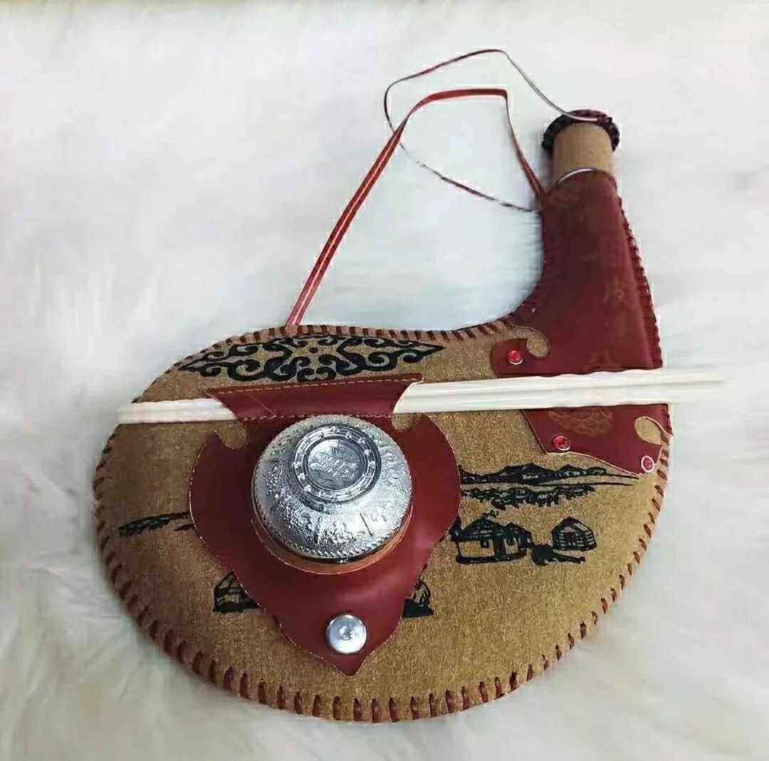 Inner Mongolia Traditional Leather Alcohol Container With a Silver Cup ...