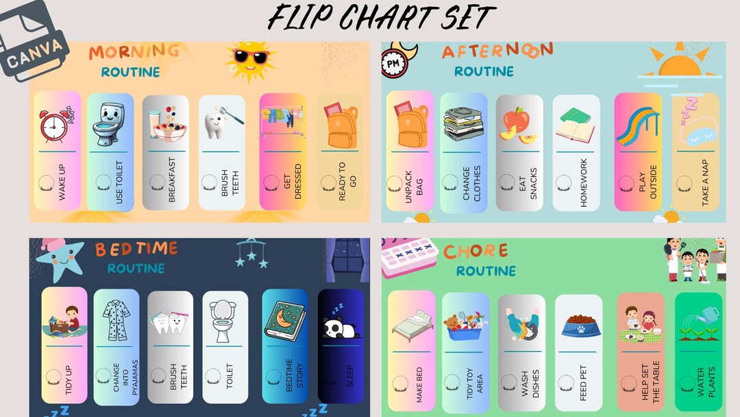 Tableaux De Routines Interactifs Pour Enfants - Modifiables Et ...