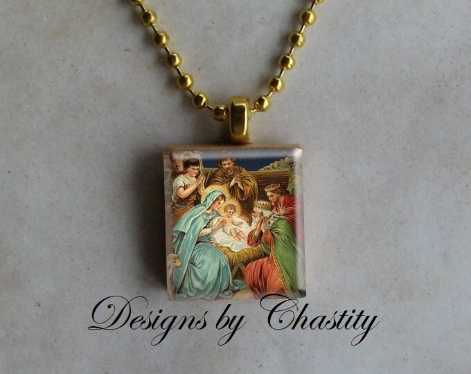 Nativity Baby Jesus Scrabble Necklace - Etsy