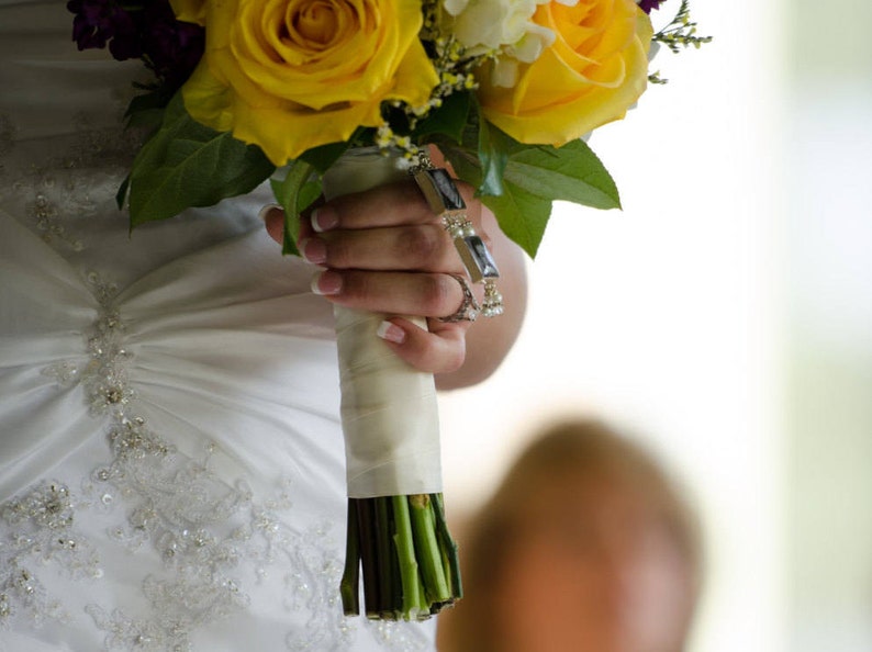 Two Tiered Bridal Bouquet Photo Charm Double Sided wedding | Etsy
