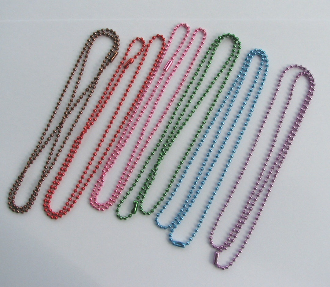 Colored Ball Chains Necklace : Your Choice of Color - Etsy