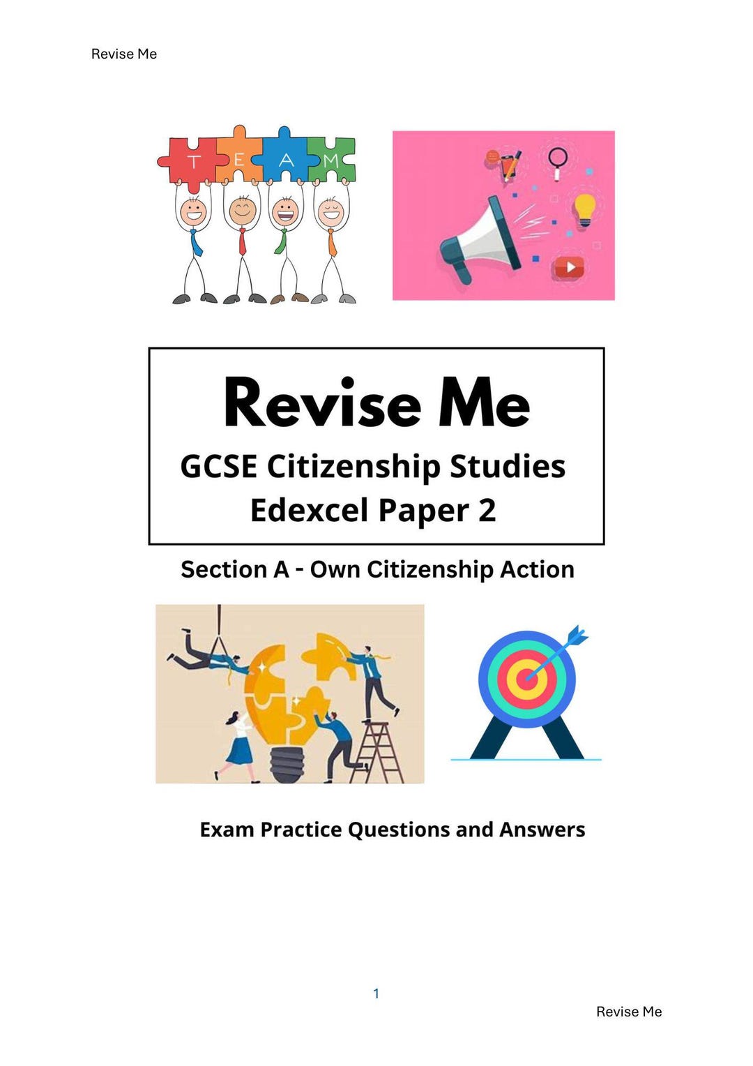 Revise Me GCSE Citizenship Studies Edexcel Paper 2 Section A Own ...