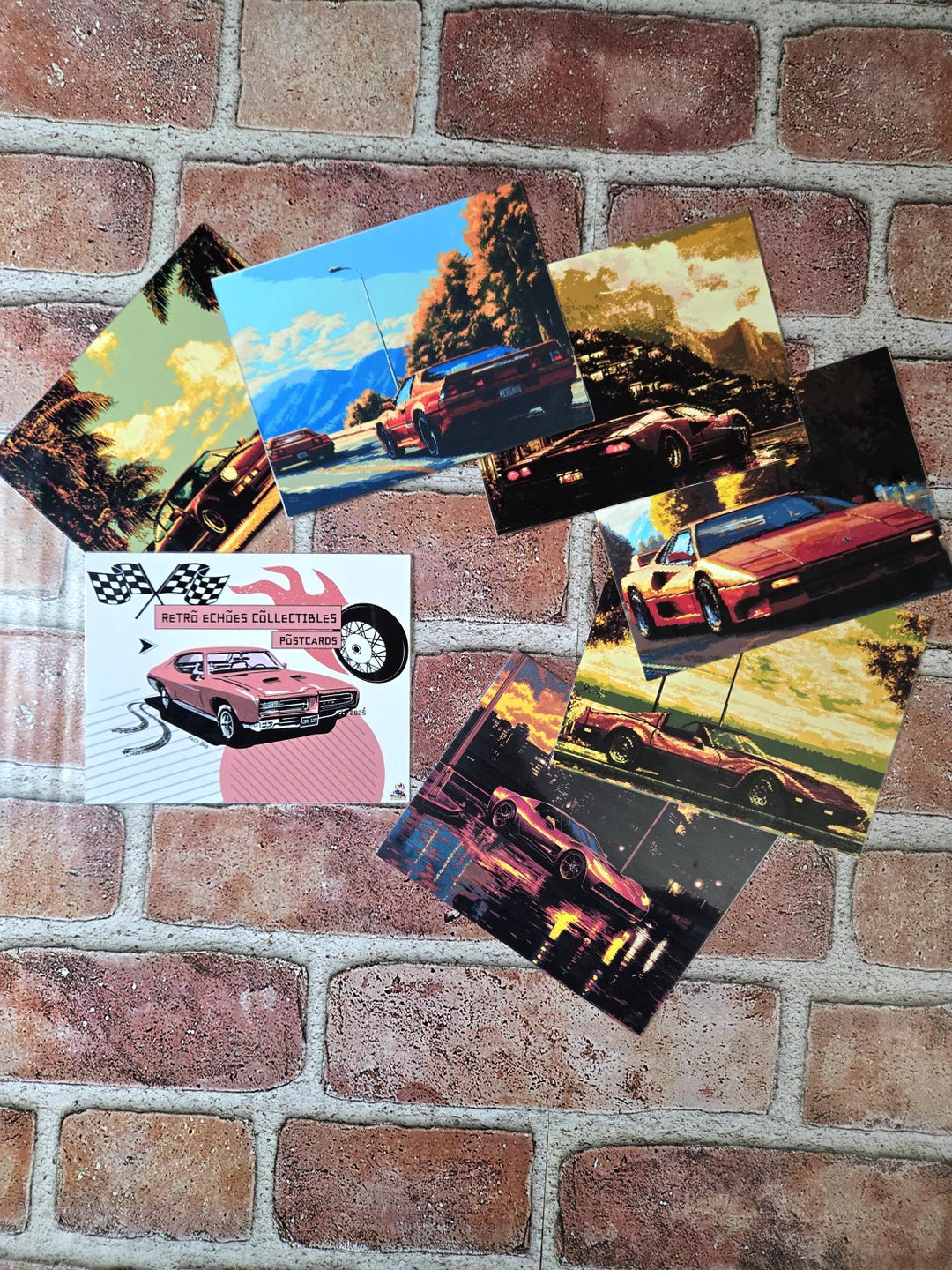 Vintage Car Mailable Retro Postcards Laminated Classic Auto Art Vintage ...