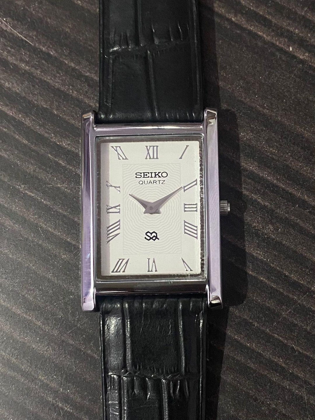 RARE Pristine Seiko Slim Tank Vintage Quartz Men's Leather Wrist Watch - FREE SHIPPING - Etsy