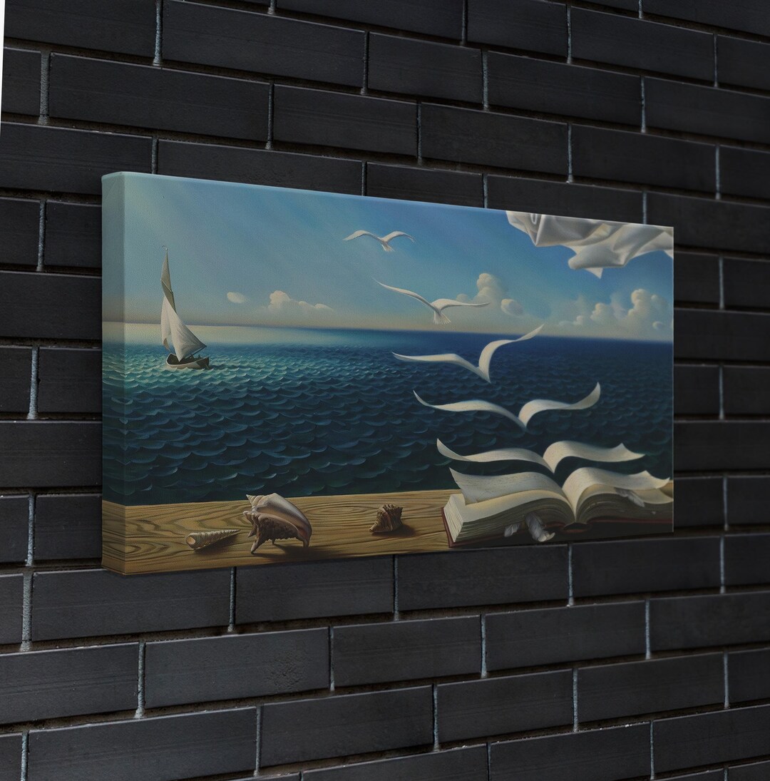 Salvador Dali, Book to Birds, Book Canvas Home Decor, Dali Canvas ...