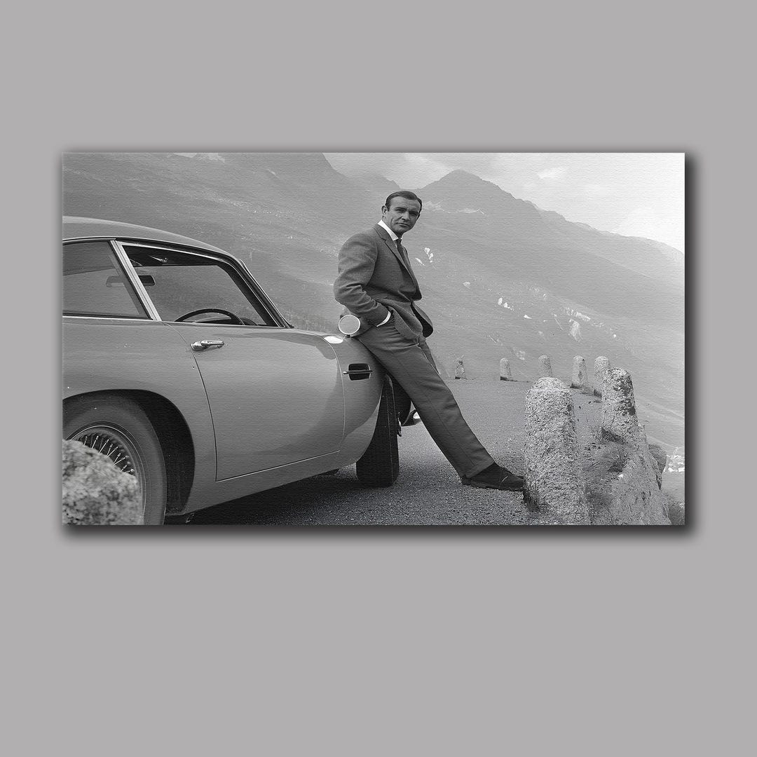 James Bond Canvas, Bond 007 Wall Art, Black and White James Bond Poster ...