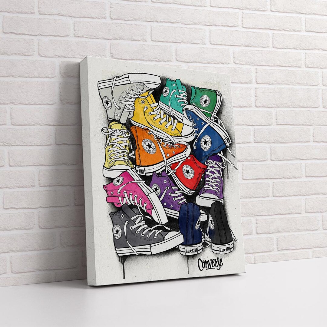 Converse Canvas, Converse All Star Wall Art, Sneaker Poster, Bansky ...