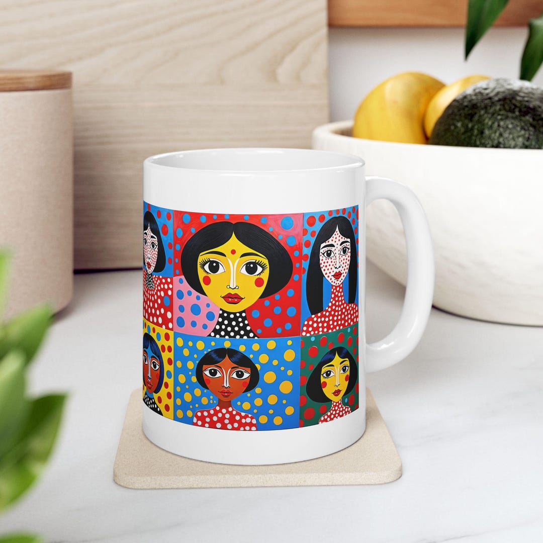 Geometric Mug Yayoi Kusama Art Mug Japanese Art Mug Cup Gift Home Gift ...