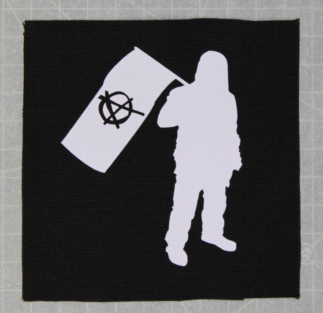 Anarchist Flag Bearer Punk Patch DIY Anarchy Symbol Metal Crust Doom ...