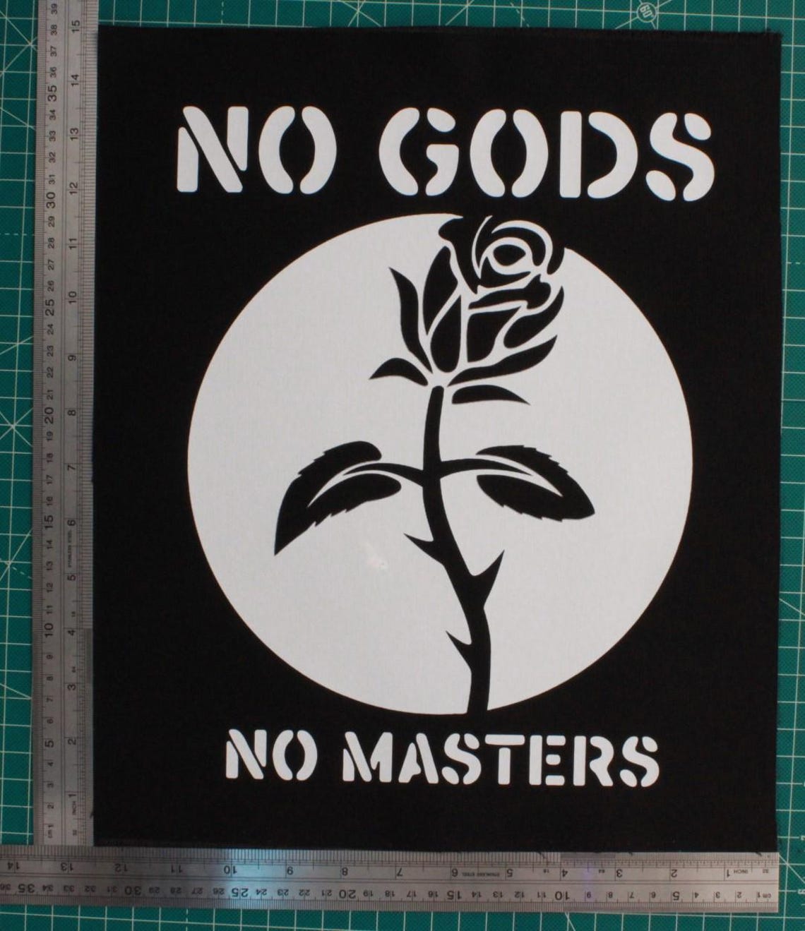 Anarchy Black Rose Punk Back Patch DIY Anti-authority Metal Crust Doom ...