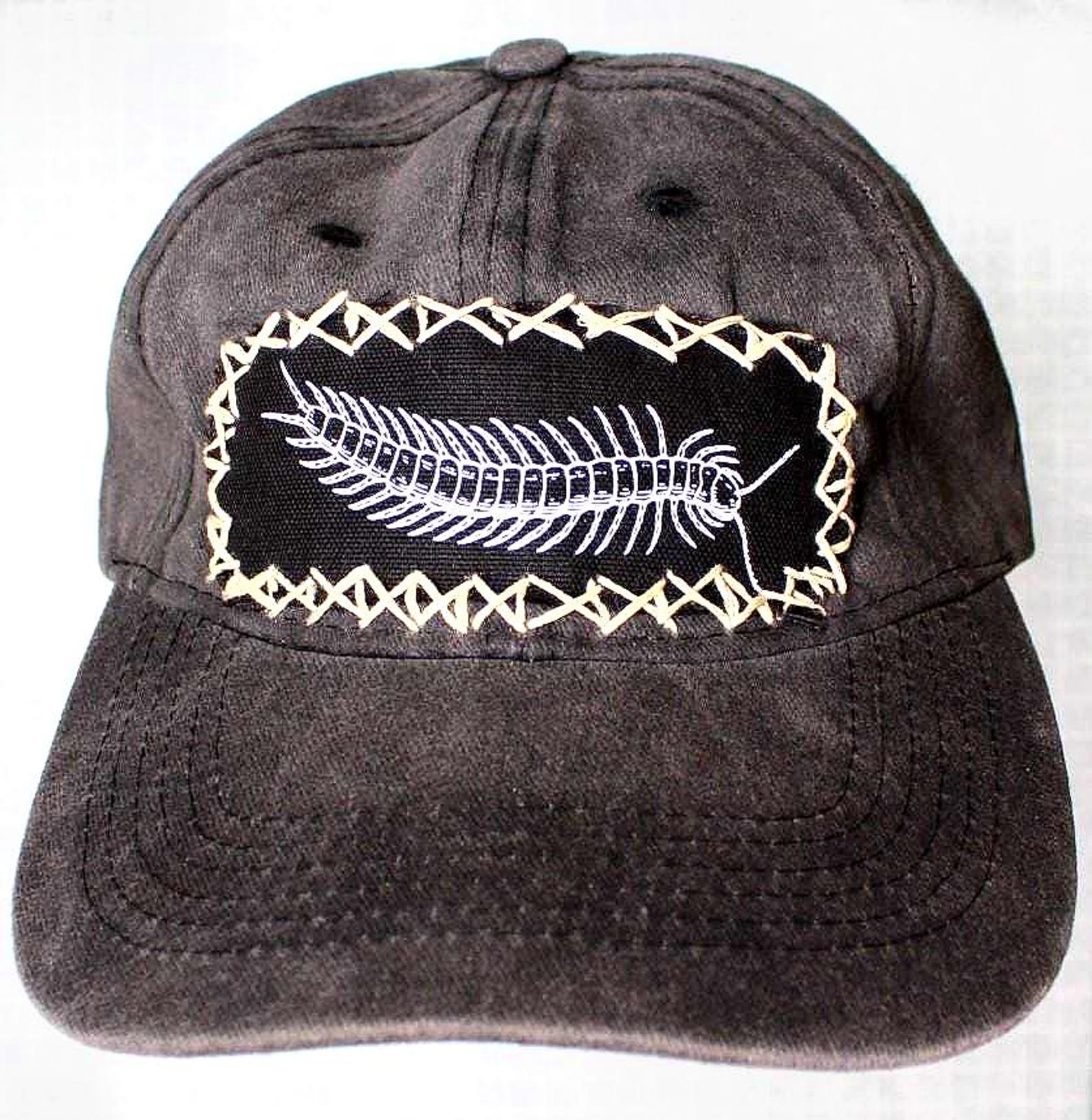 Centipede Ecosystem Hat DIY Eco-anarchy Metal Crust Doom Denim Dad Hat ...