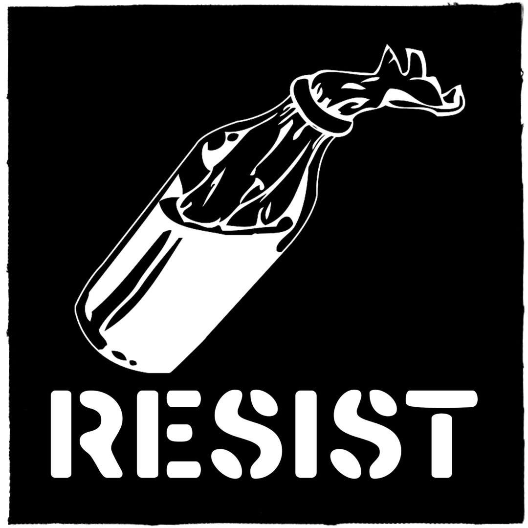 RESIST Molotov Cocktail Punk Patch DIY Metal Crust Doom Canvas Sew-on ...