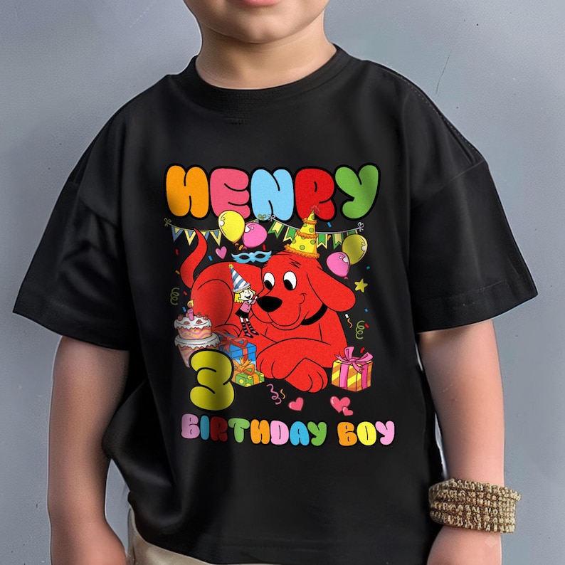 Custom Clifford Dog Family Birthday Shirt File PNG, Clifford Dog Party ...