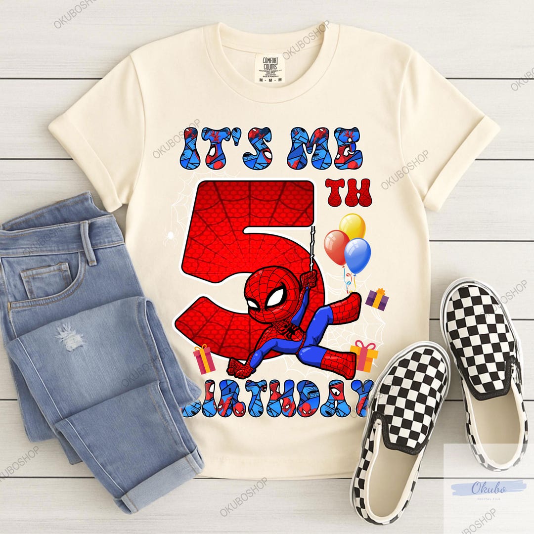 Spider Web Hero 5th Birthday PNG - Personalized Spiderman Shirt ...