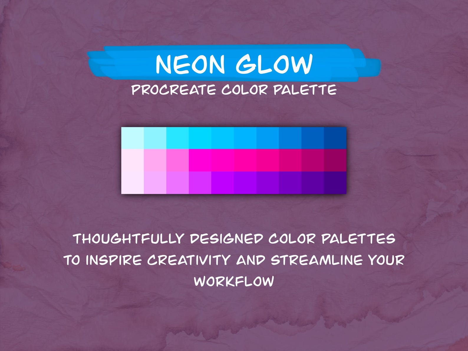 Neon Glow Procreate Color Palette | 30 Vibrant Swatches | Electric ...