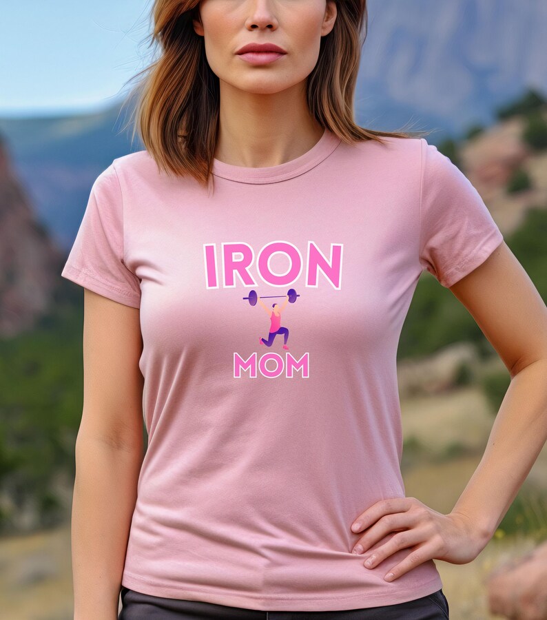 Iron Mom Fitness T-shirt, Workout Tee, Gym Top, Fitness Apparel, Mother ...