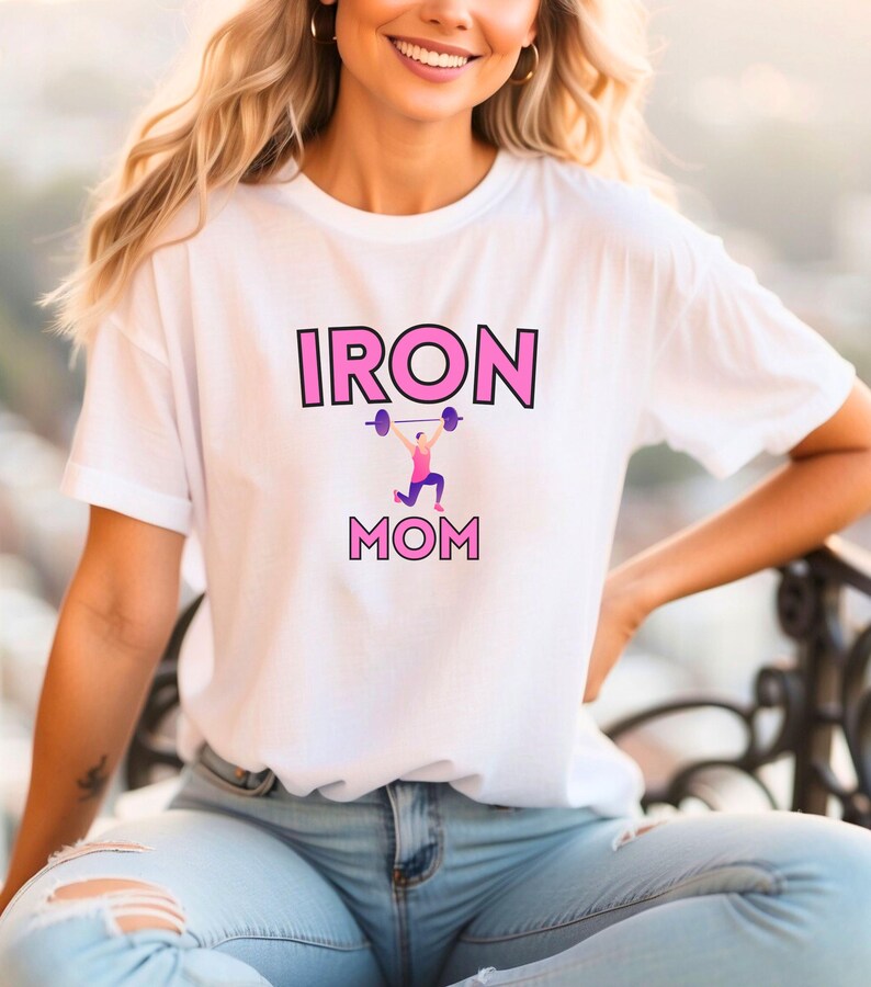 Iron Mom Fitness T-shirt, Workout Tee, Gym Top, Fitness Apparel, Mother ...