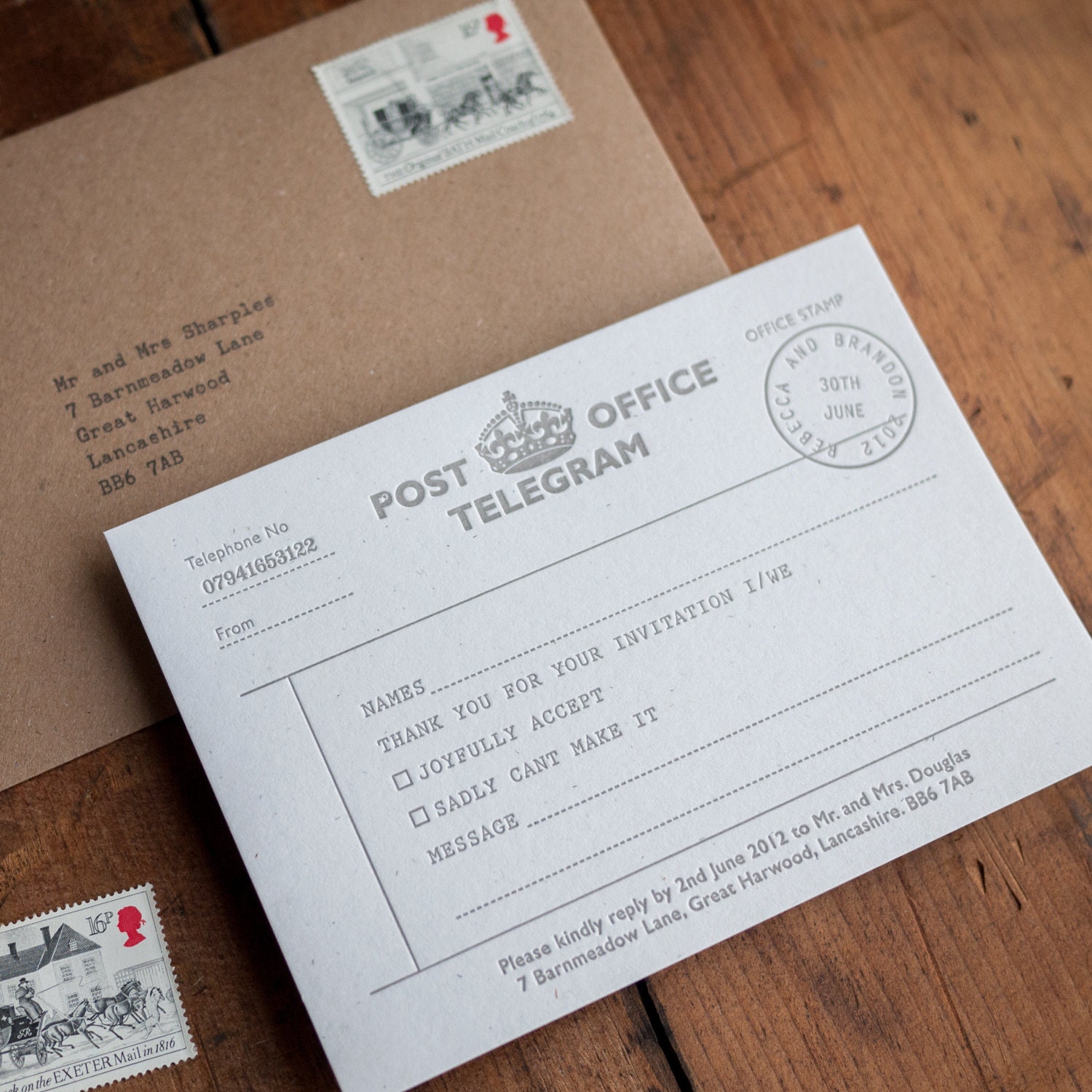 Vintage Telegram Save the Date - SAMPLE - Etsy