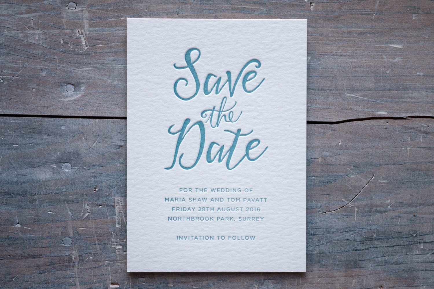 Modern Calligraphy Letterpress Save the Date. Style E Sample - Etsy