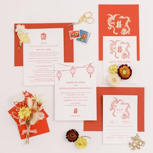 Joy Personalised Letterpress Wedding Invitations Double Happiness - Etsy