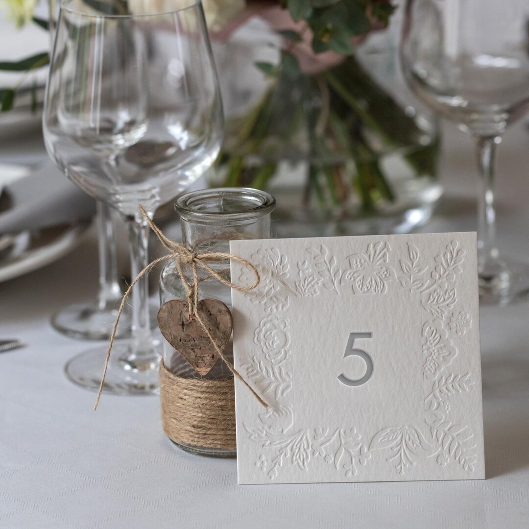 Bloom Letterpress Table Numbers - Etsy