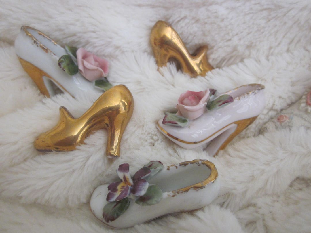MINIATURE SHOE COLLECTION Bone China Trinkets Rare - Etsy