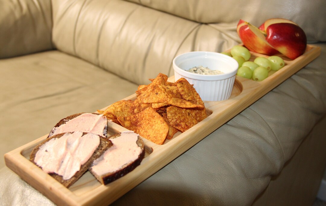 Wooden Snack Tray – Oak Serving Plate, Dessert Platter, Divided Wooden ...