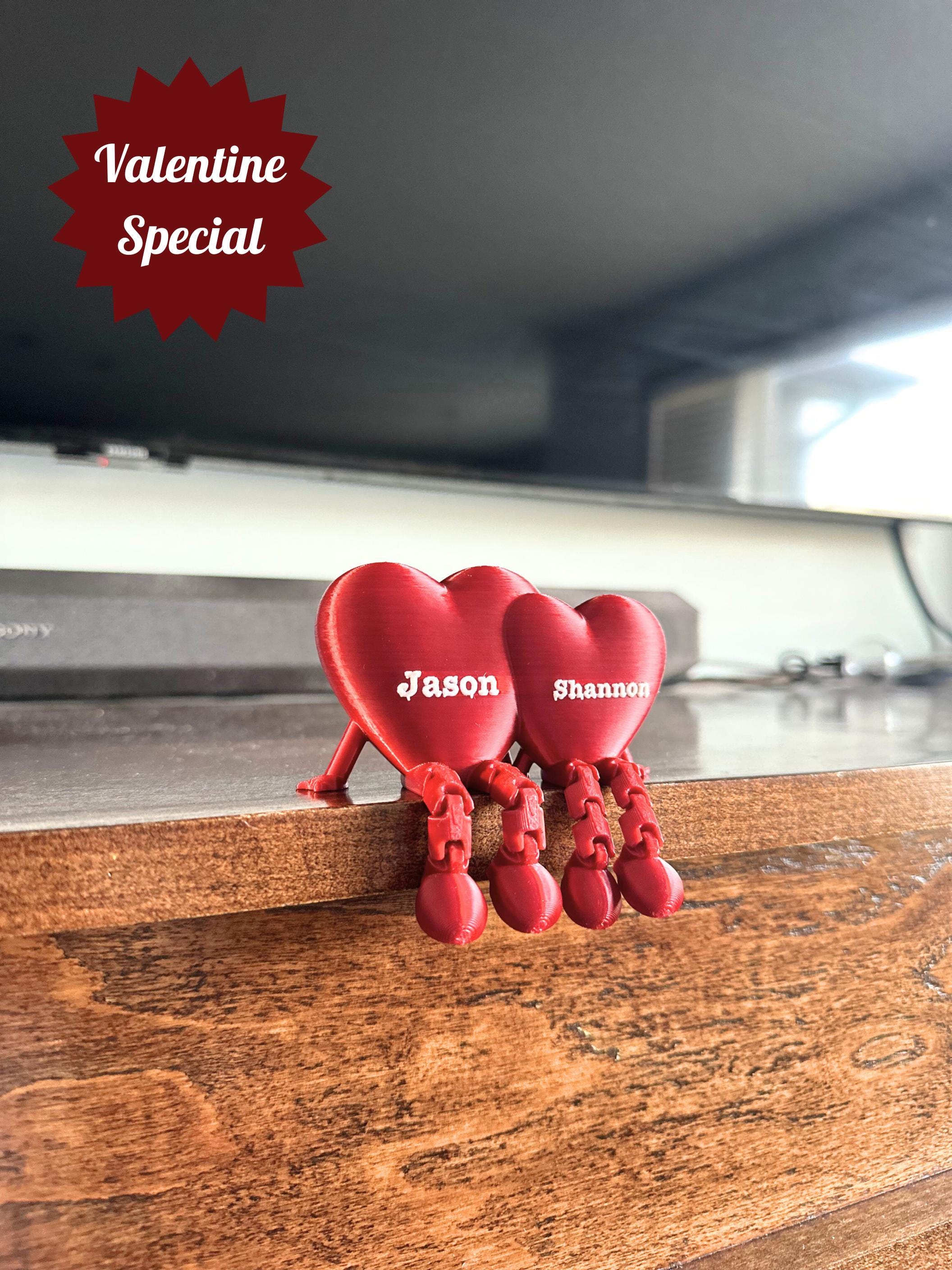 Personalized 3D Printed Heart Figurines, Custom Couple Name Gift - Etsy