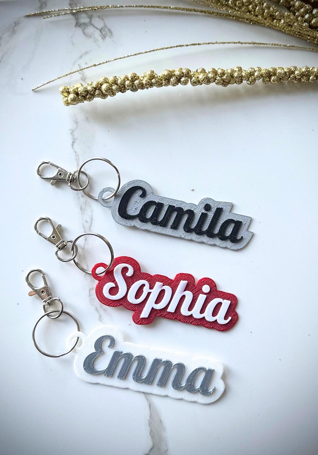 Custom 3D Printed Name Keychain: Personalized Bag Tag - Etsy