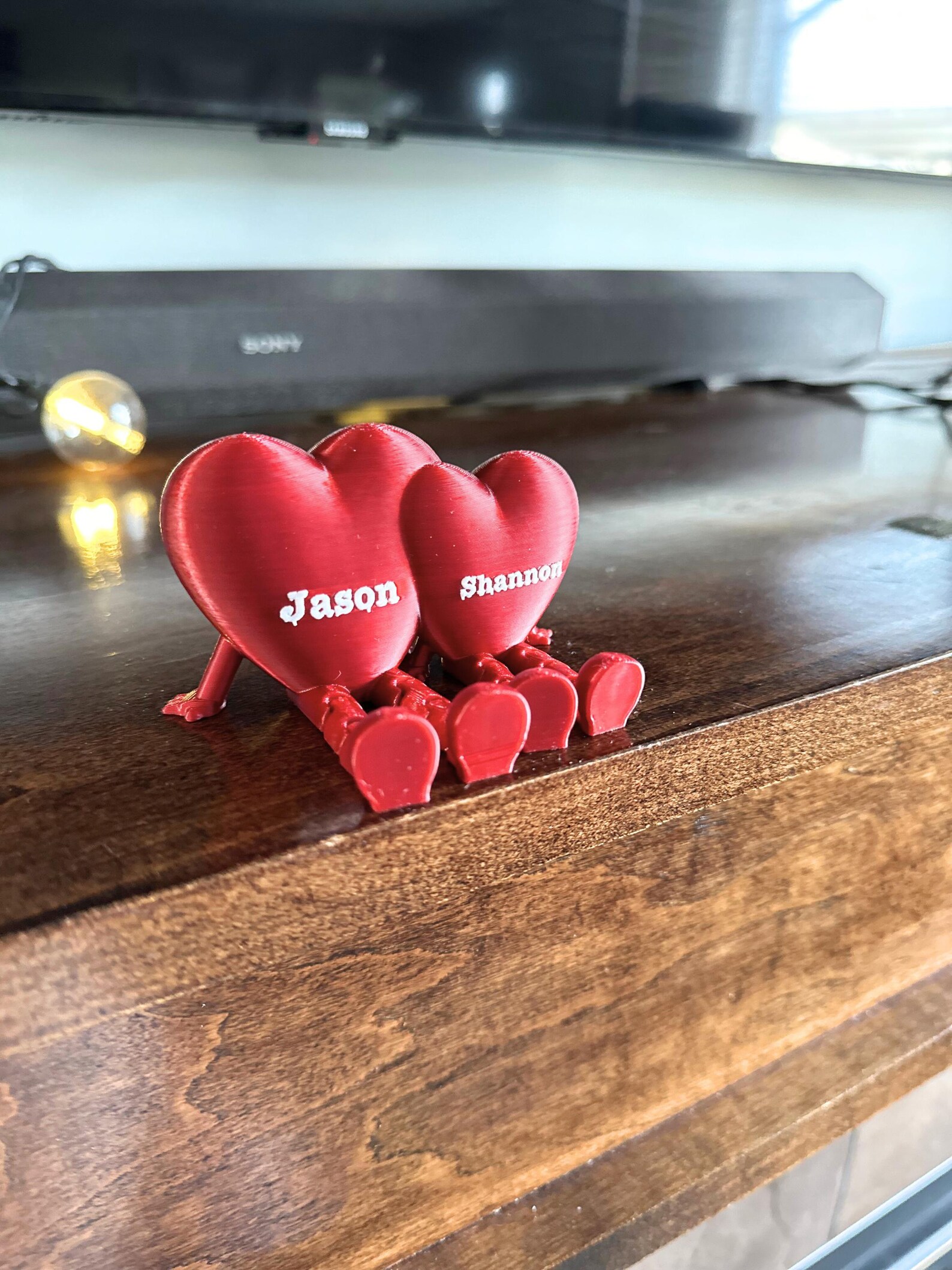 Personalized 3D Printed Heart Figurines, Custom Couple Name Gift - Etsy
