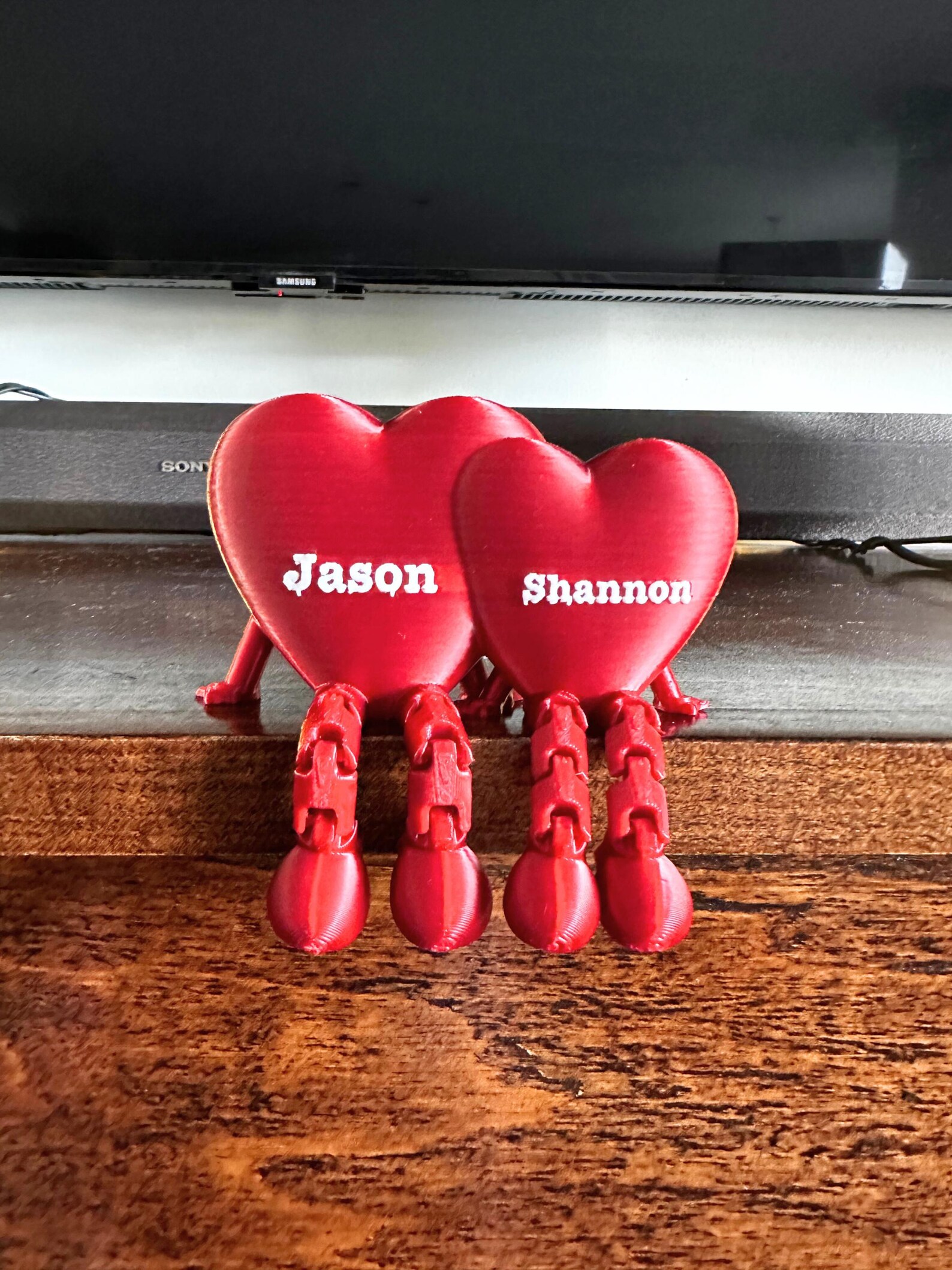Personalized 3D Printed Heart Figurines, Custom Couple Name Gift - Etsy