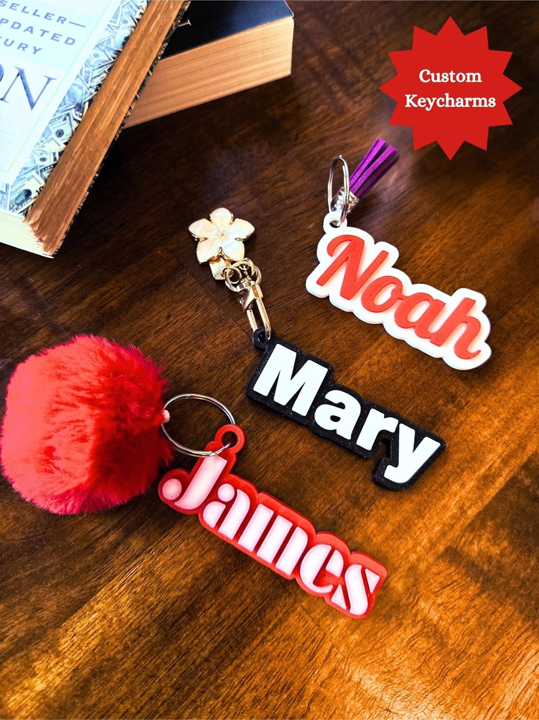 Custom Keychain-gift for Him/her-name Tag-personalized Name-keychain-3d ...