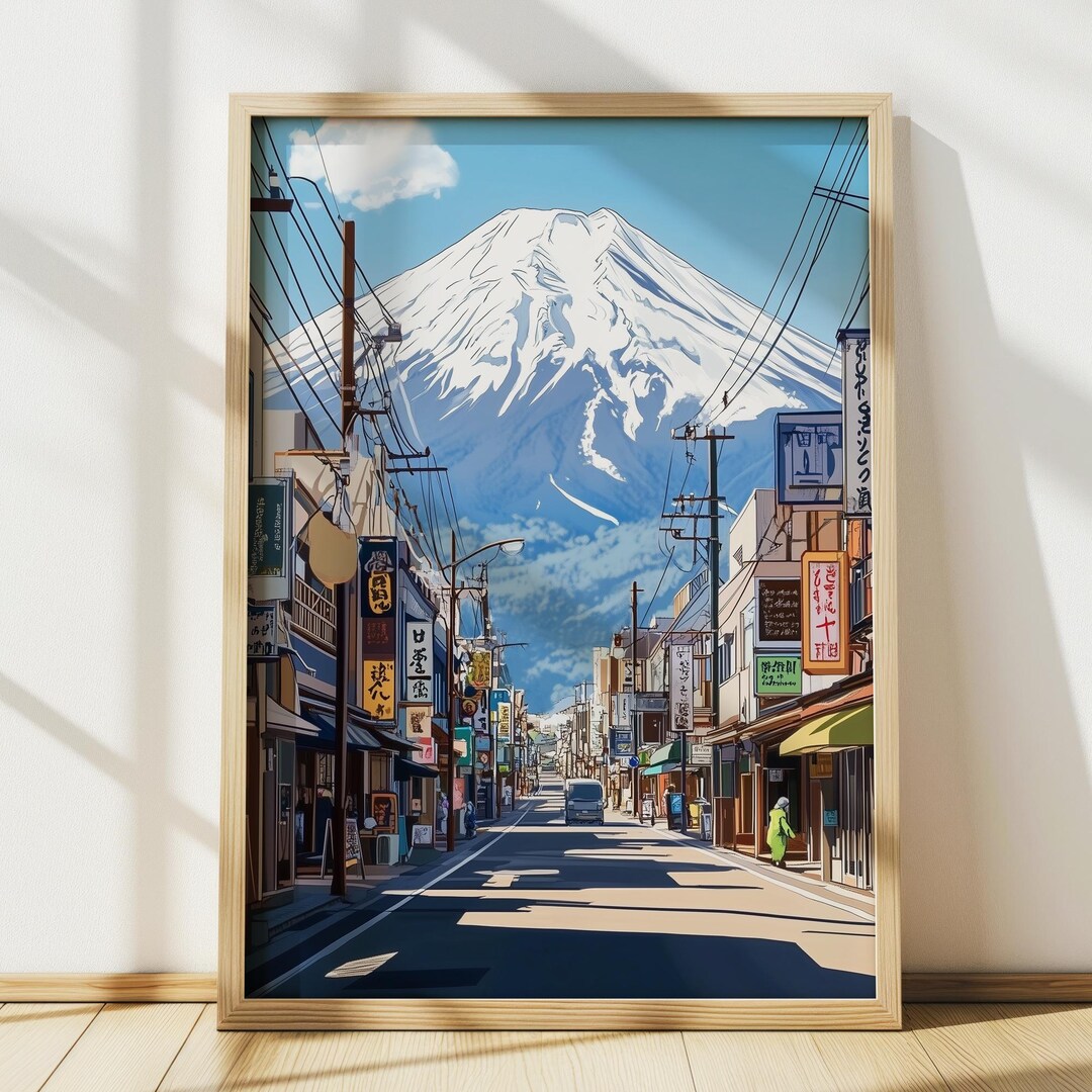 Mount Fuji Honcho Street Travel Poster, Japanese Wall Art, Mt Fuji ...