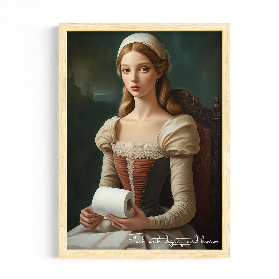 Funny Renaissance Bathroom Wall Art, Retro Bathroom Decor, Vintage ...