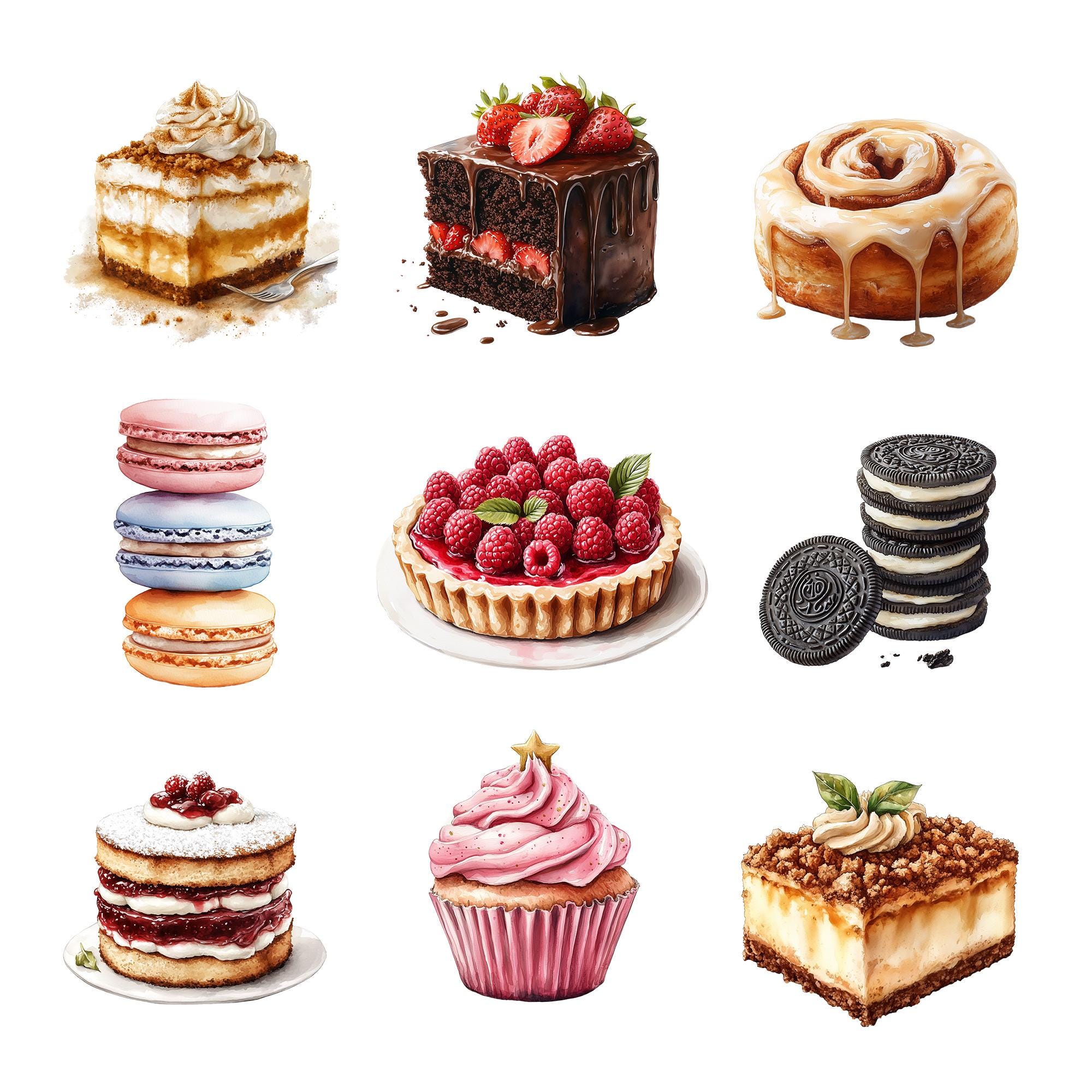 Dessert Clipart, PNG JPG Sweet Treats Clip Art, Cake Cookies Cupcake ...