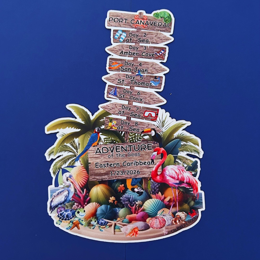 Adventure of the Seas Tropical Cruise Door Magnet Directional Sign With ...