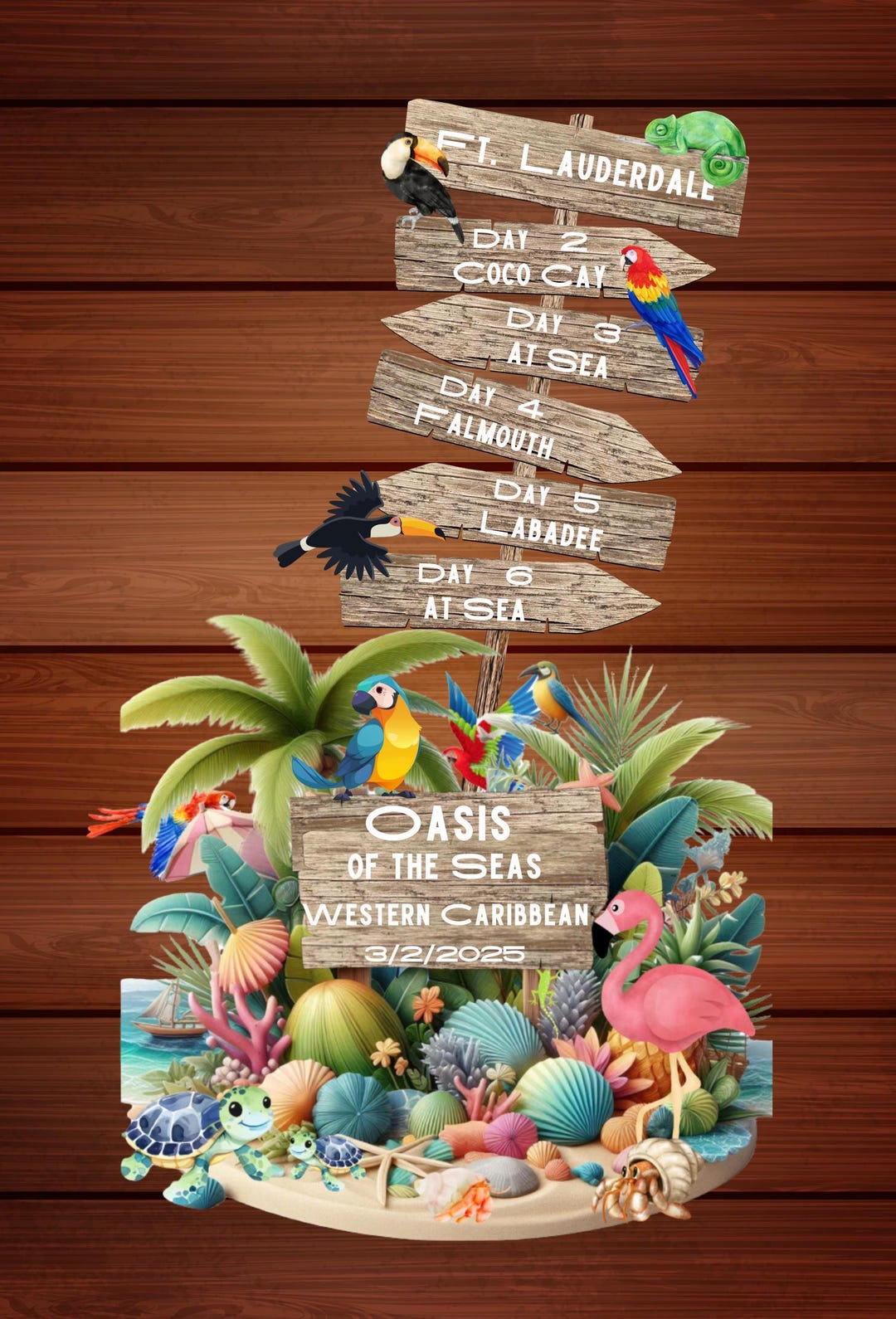 Oasis of the Seas 6 Night Western Caribbean Cruise Door Magnet ...